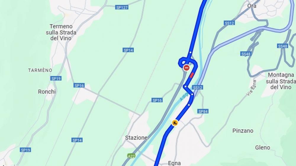 „Phantomsperre“ der A22 bei Neumarkt auf Google Maps - Chronik | stol.it