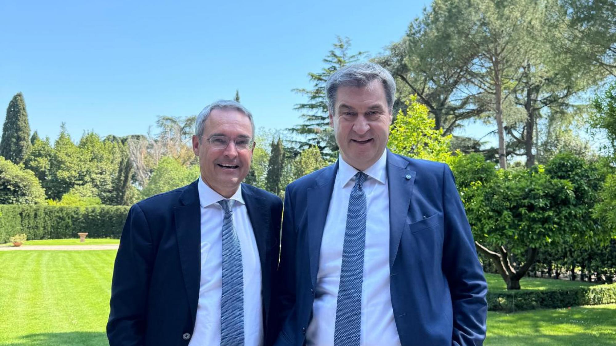 Zusammentreffen zwischen Dieter Steger und Markus Söder mit Rom ...