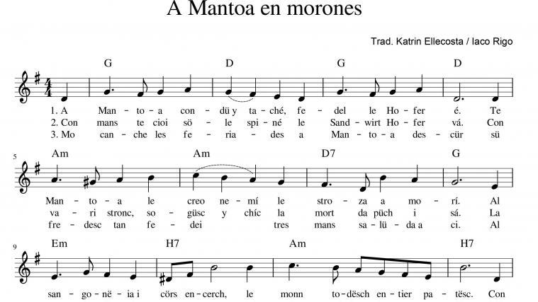 Andreas-Hofer-Lied nun auch Ladinisch - Musik | stol.it